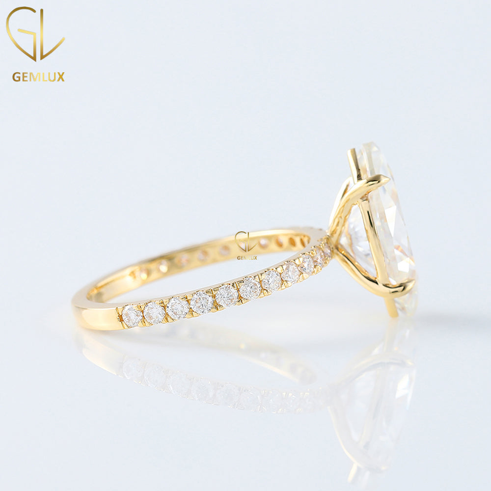 Selena Gomez Marquise Cut Moissanite Engagement Ring - Gemluxjewels.com