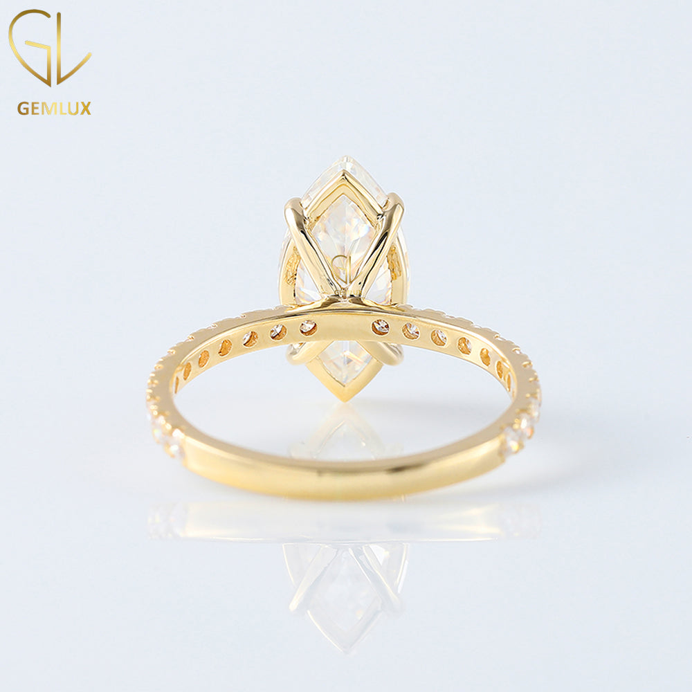 Selena Gomez Marquise Cut Moissanite Engagement Ring - Gemluxjewels.com