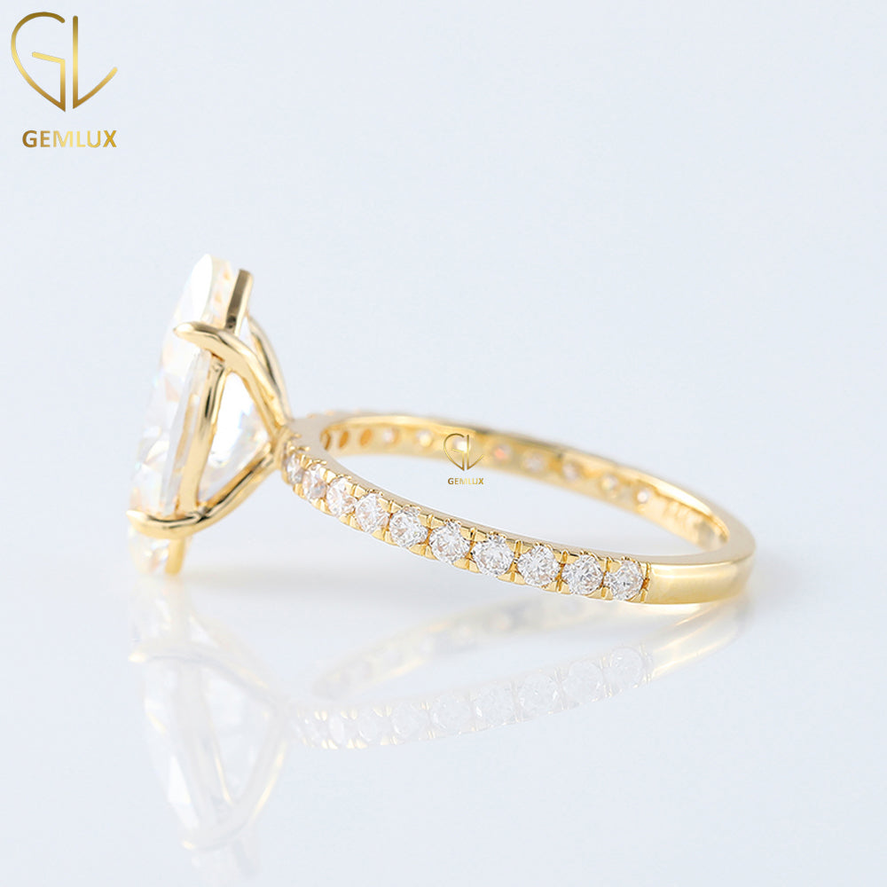 Selena Gomez Marquise Cut Moissanite Engagement Ring - Gemluxjewels.com