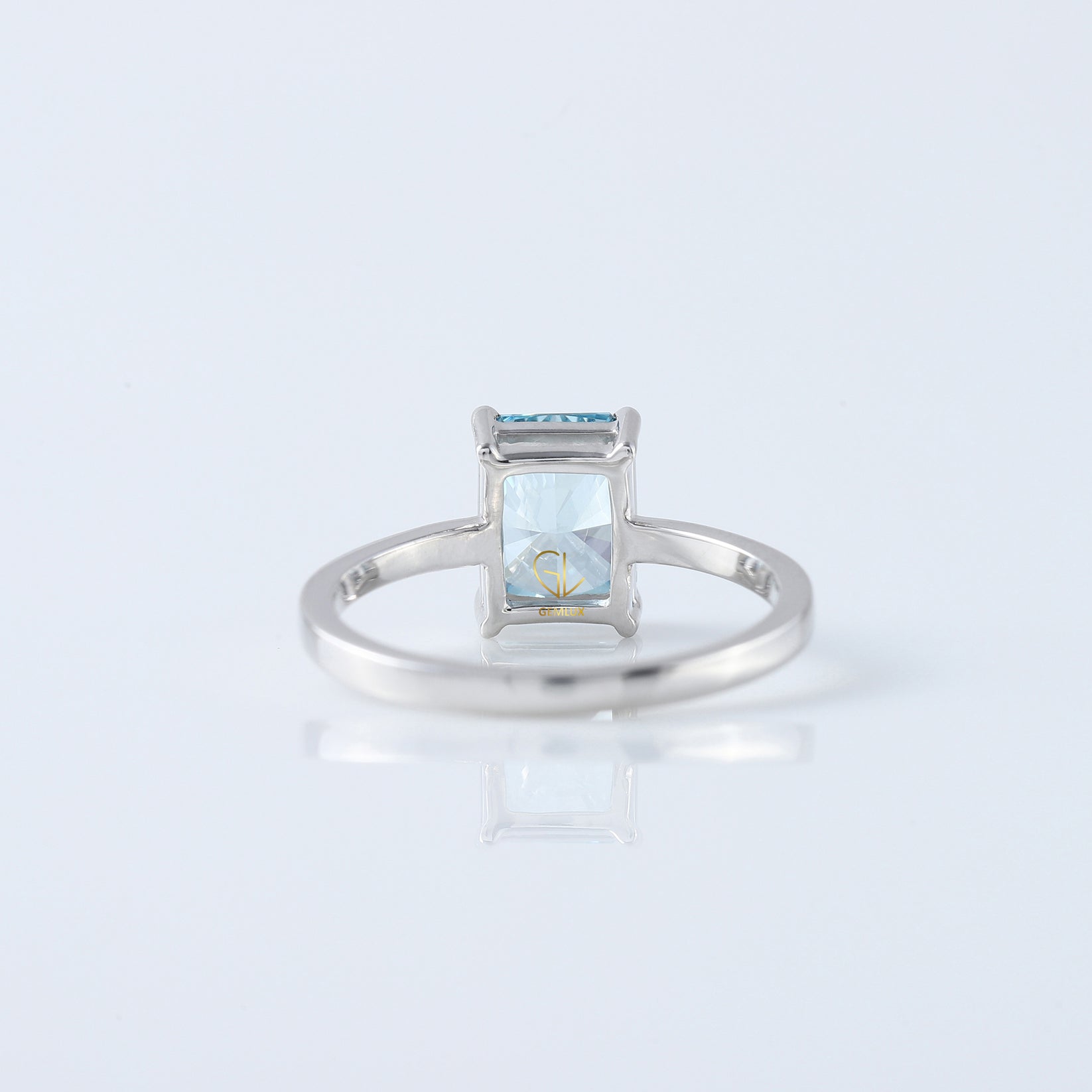 Blue Radiant Cut Lab Grown Diamond Classic Solitaire Engagement Ring ...