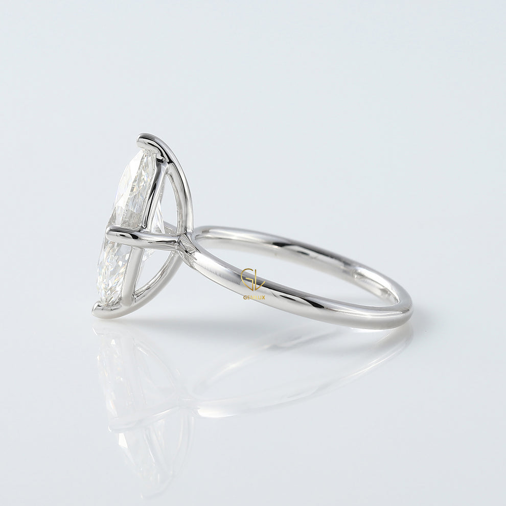 Selena Gomez Marquise Cut Diamond Solitaire Engagement Ring ...