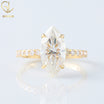 Selena Gomez Marquise Cut Moissanite Engagement Ring - Gemluxjewels.com